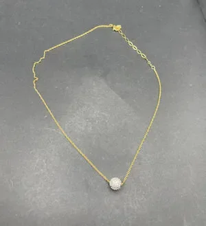 Swarovski | Jewelry | Swarovski Gold Tone Pave Crystal Ball Pendant ...